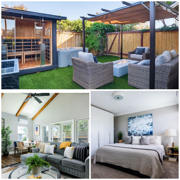 Jacuzzi, Firepit, Sauna & Ice Bath, Rest & Relax - San Diego, CA