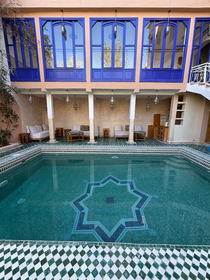 Chambre Double Riad Dar Farhana Avec Piscine - Ouarzazate