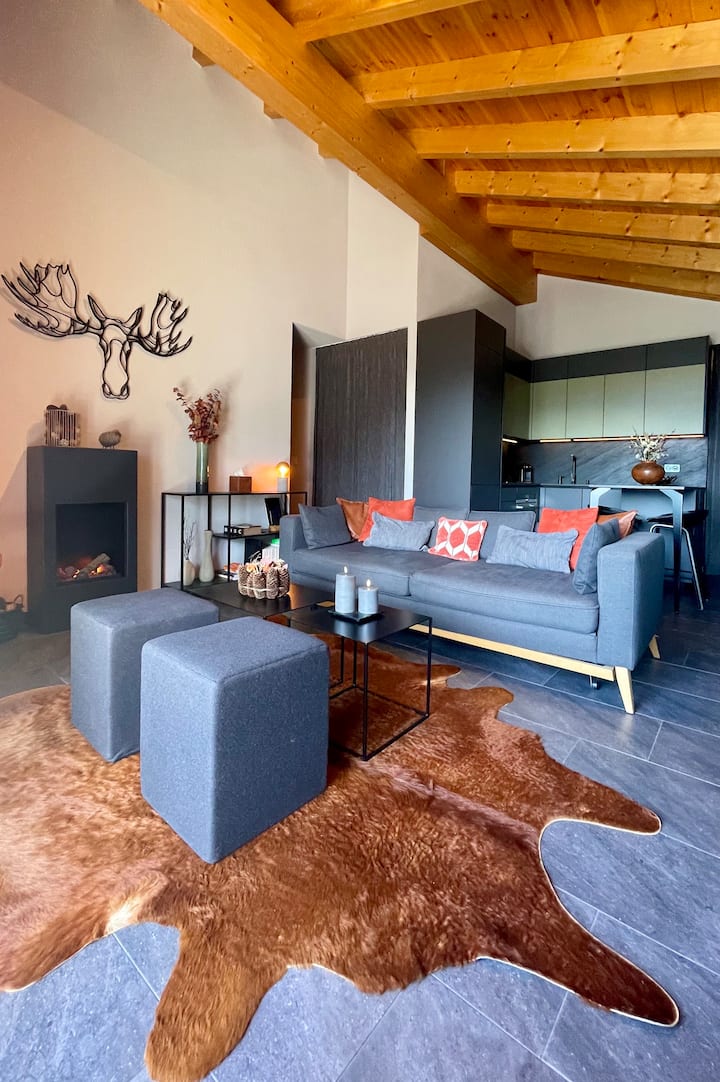 Cosy Modern Attic W/180° Mountain Valley Wow Views - Veysonnaz