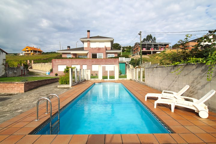 Villa Margarita Con Piscina, Barbacoa Y Jardín - Suances