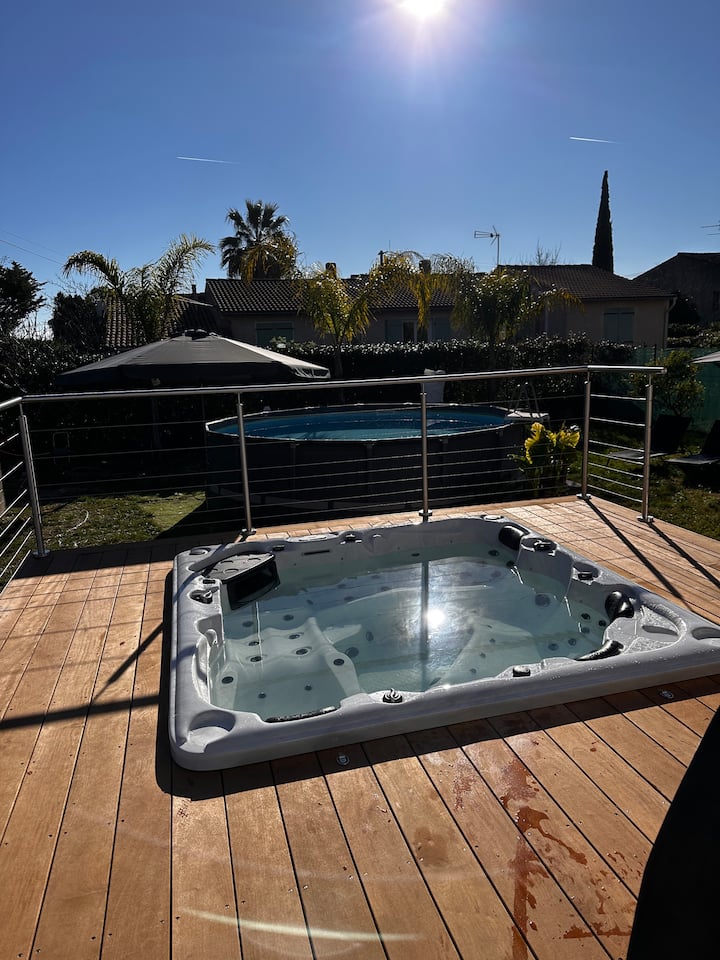 Villa Avec Piscine Et Jacuzzi A 15min Des Plages - Costa Azul