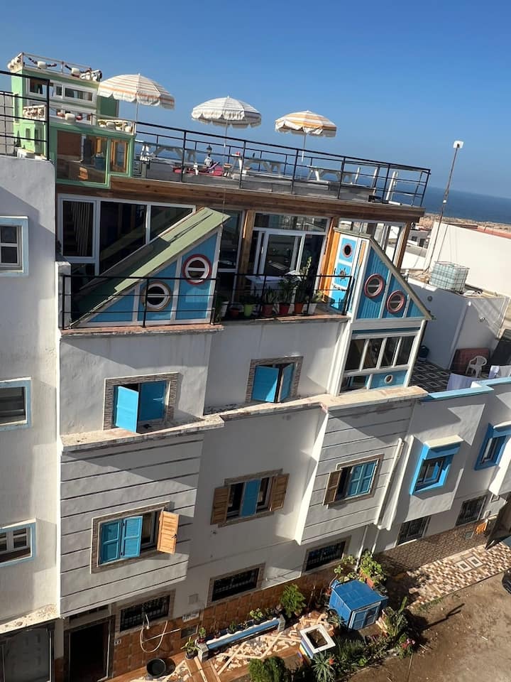 Seaside House. 2nd Floor Flat. Imesouan Bird's Eye - Imsouane