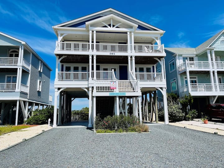 Best Day Ever - Hermosa Casa De Pantanos Con Vista Al Mar, Pantanos Y Vías Fluviales. - Holden Beach, NC