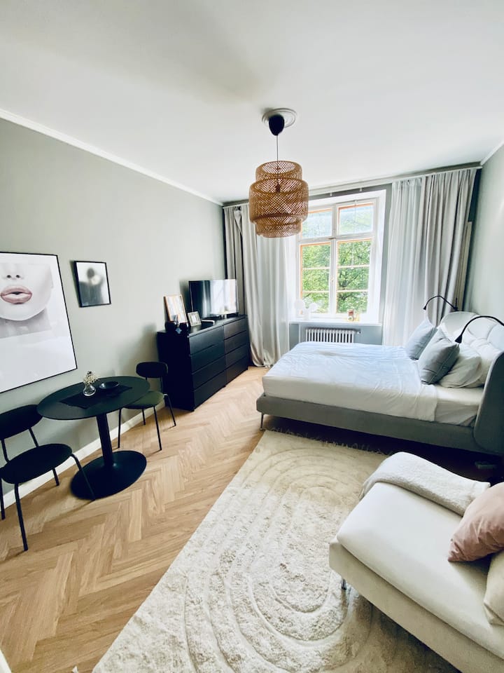 Stylish Studio With Park View In City Center - Helsinki