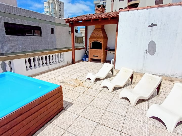 Cobertura Com Piscina E Churras Na Praia Enseada! - Guarujá