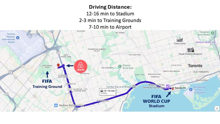 Prime Location Near Airport & Fifa Stadium - Toronto
