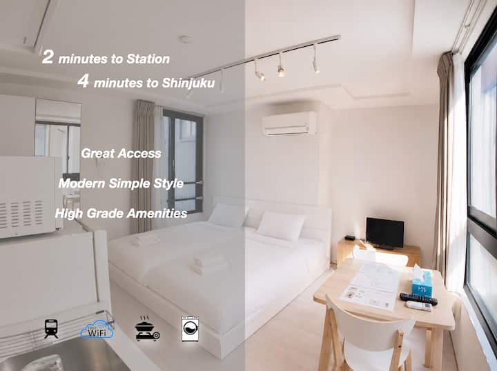 La201 Shinjuku Designer Flat Bright Free Wifi 25㎡ - Harajuku