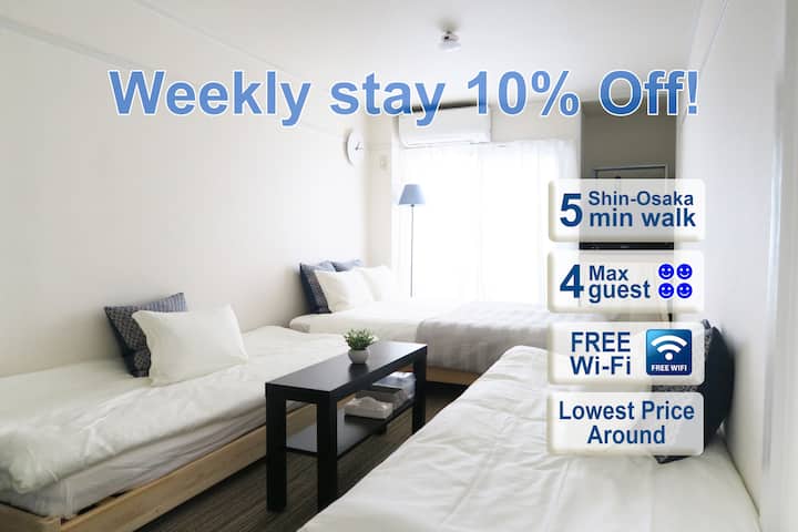 32★cheapest★5min Walk Shin-osaka Sta.★max 4 Guests - 吹田市