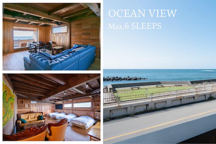 【日本海の絶景】無垢杉にこだわったオーシャンフロントヴィラ/6名可 - 福井市