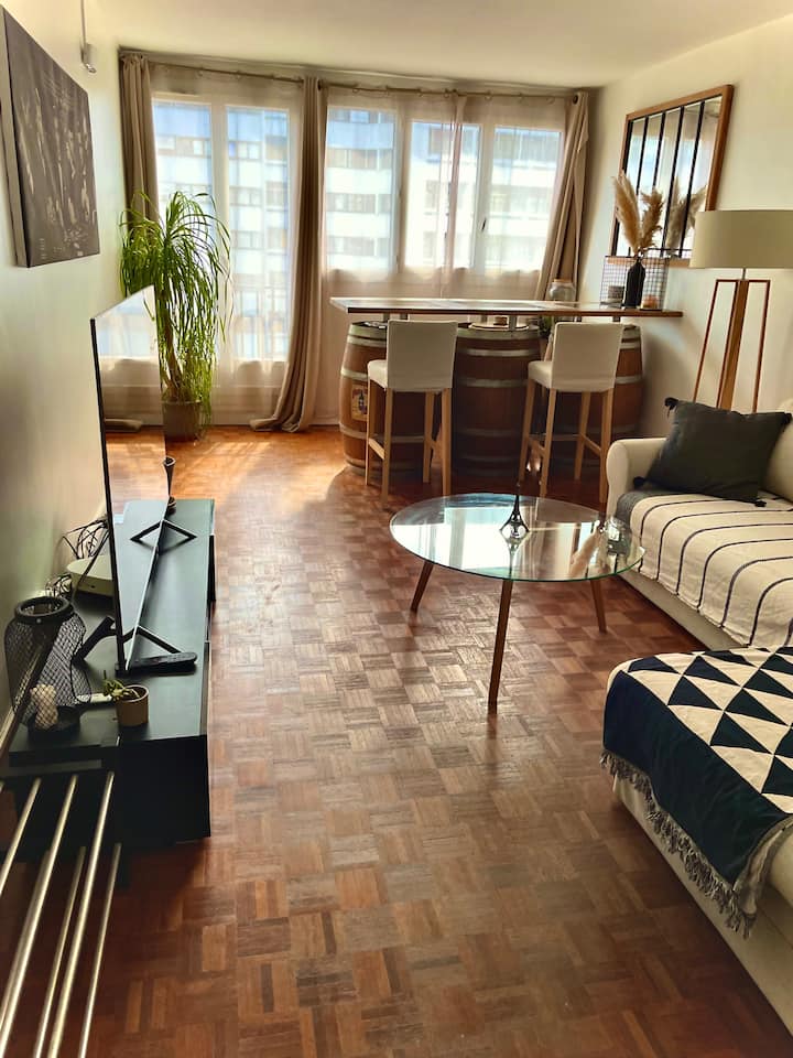 Très Bel Appartement 3pièces Calme, Cosy Lumineux - 불로뉴비양쿠르