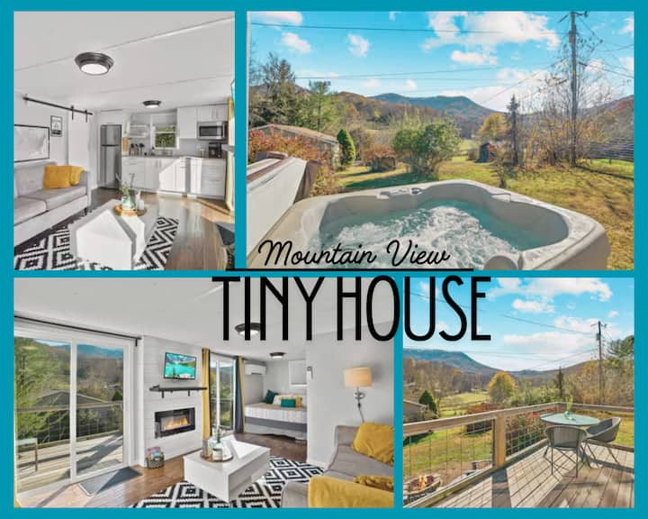 Mountain View Tiny House With Hot Tub & Firepit - Asheville, NC