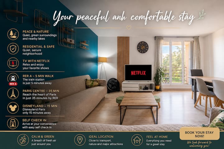 Spacious F3 Near Disneyland And Paris With Keybox - ibis budget Marne la Vallée Chelles