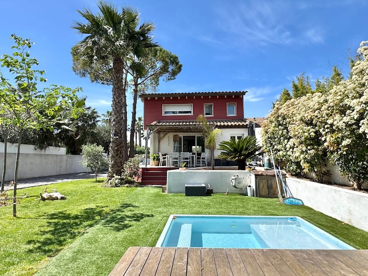 Villa Chambres + Chalet, Bassin Proche Plages - Montpellier