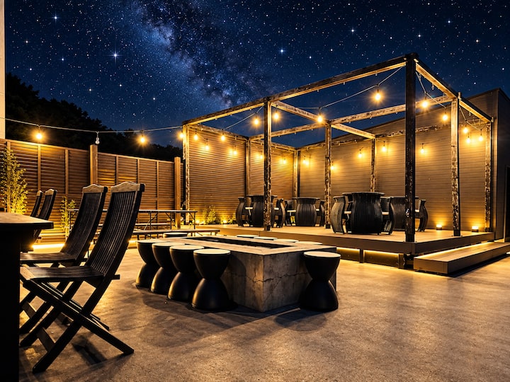 Four Seasons An Itoshima 1300㎡ Nature Panorama Open-air Bath! Parking For 5 Or More Cars, Sauna, Private Bbq Facility, Pets Allowed - Fukuoka