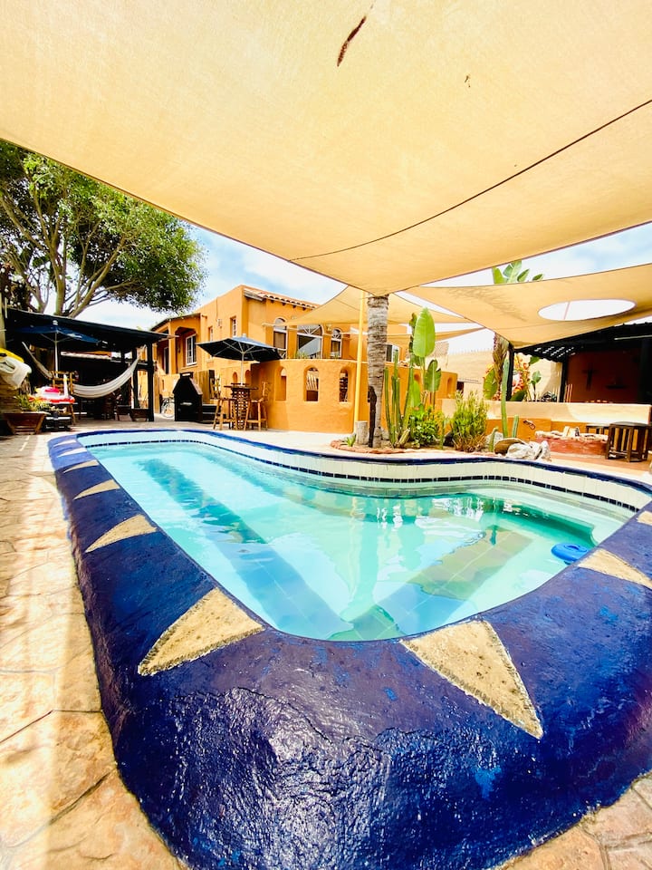 Mexican House•private Pool & Fire Pit At Backyard - Ensenada