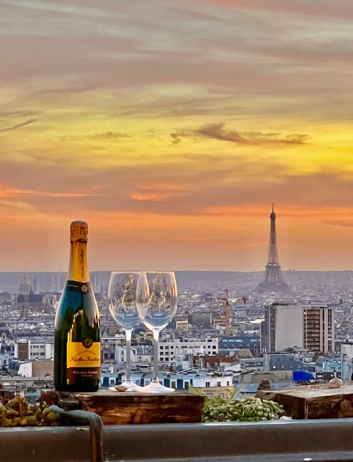 Appart Avec Terrasse + Vue Magique Sur Tout Paris - París