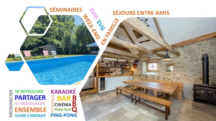 Gîtes Bretons - Piscine & Grange Festive (15 Pers) - Côtes-d'Armor