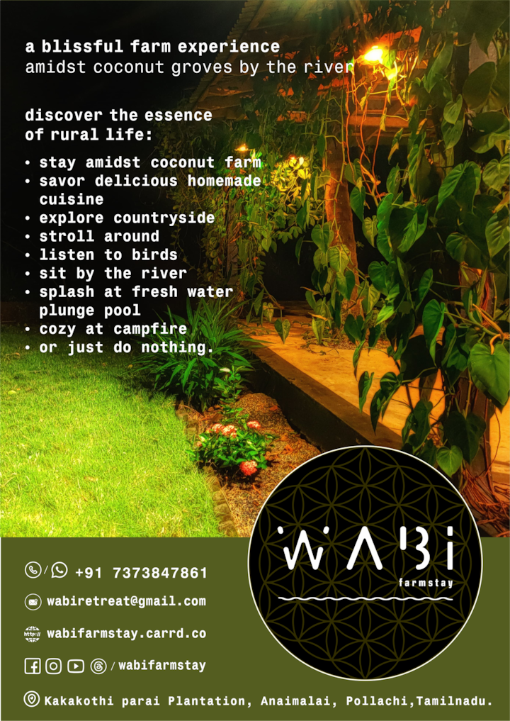 Wabi Farmstay
Private Pool Cottages - Pollachi
