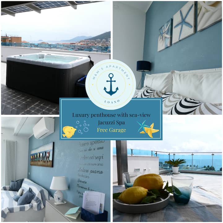 Luxury Penthouse - Terrace 100mq - Jacuzzi Spa - Loano