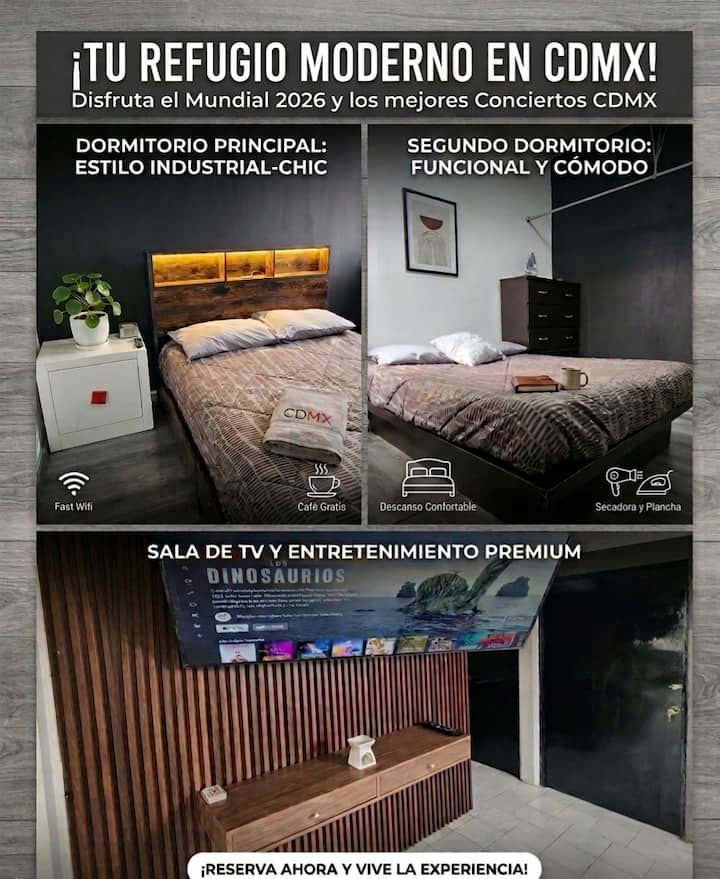 Depa 2 Hab: Estadio Gnp, Aeropuerto Y Base Mundial - Mexico City