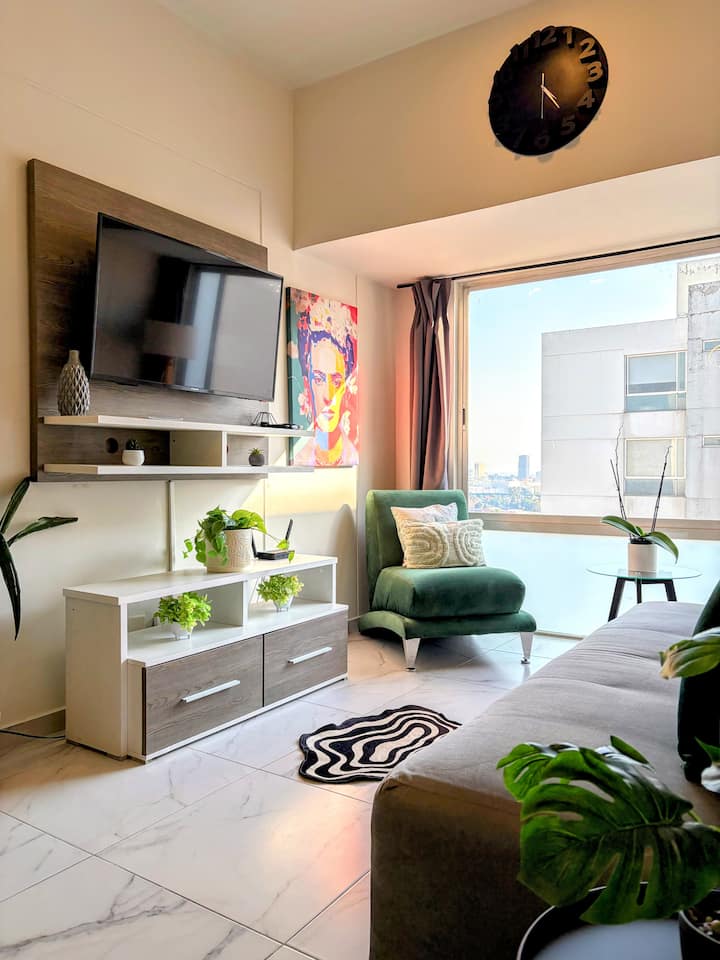 Frida 2: Central Loft W/views And Free Pool Access - Ciudad de México