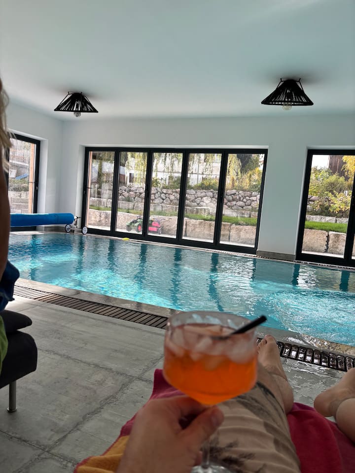 Modernes Stallloft Mit Großem Spa Pool Family Loft - Allgäu