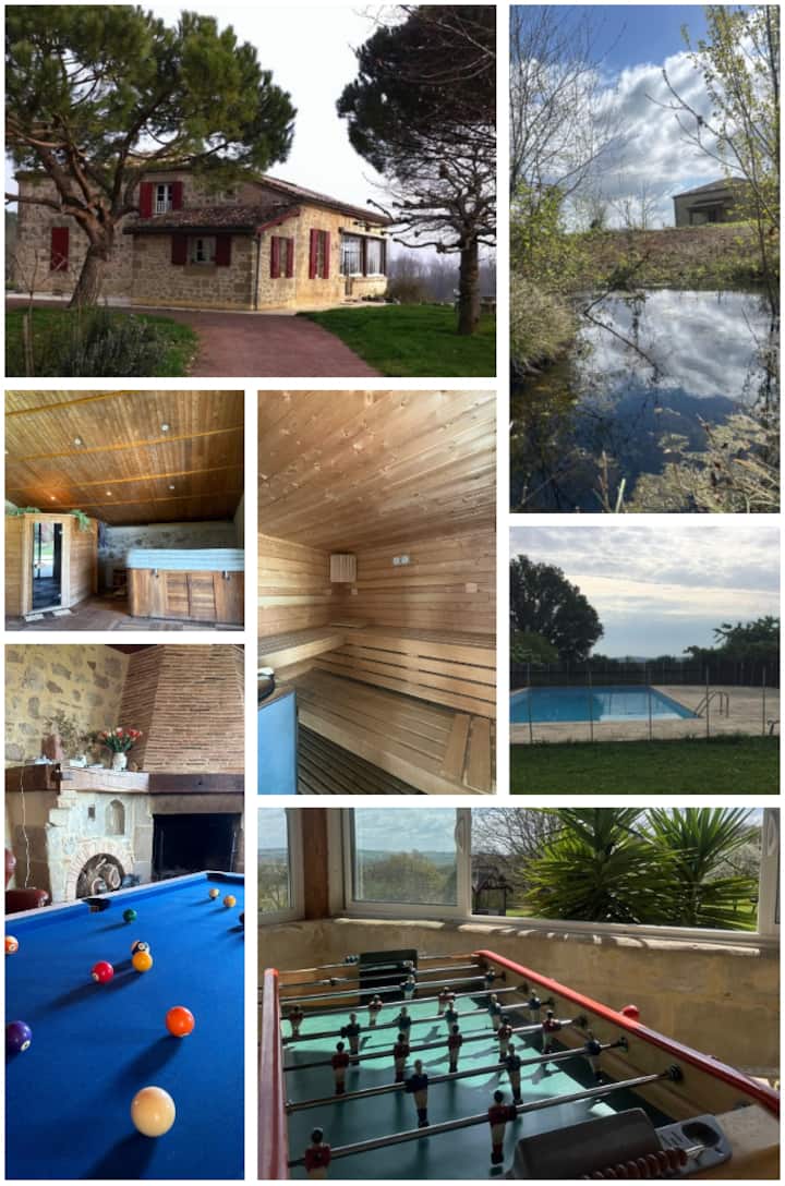 Gîte Prestige Avec Sauna, Piscine, Spa, Et Loisirs - Lot-et-Garonne