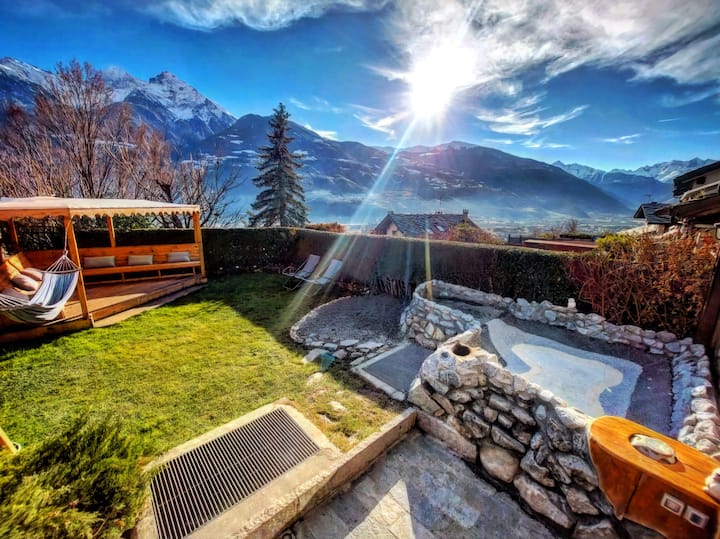 Villa Panoramica - 200mq - Spa - Giardino Privato - Aosta