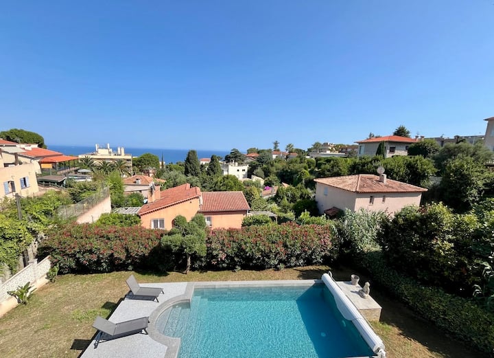 Superbe Villa Vue Mer Piscine Au Calme Absolue - Nice