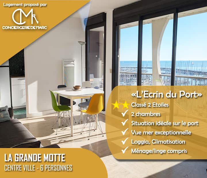 L'ecrin - Vue Magnifique Port, 2 Chambres, Clim - Plage du Grand Travers