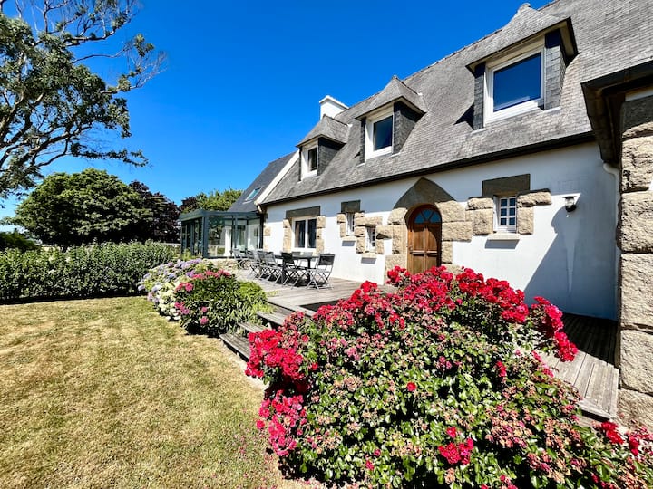 Maison Vue Mer Panoramique-12 Pers-jardin-calme - Carantec