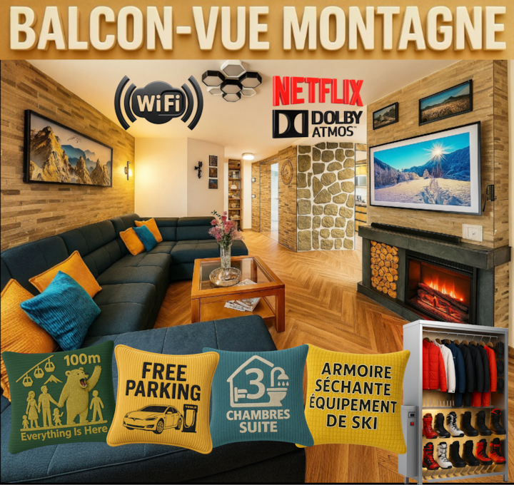 T4 Premium, Plein Cœur De La Ville, Confort & Vue - Bolquère