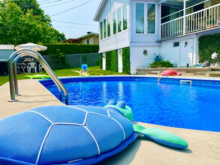 Zen : Piscine Salée Chauffée 24h, Piano, Lit King - Dorval