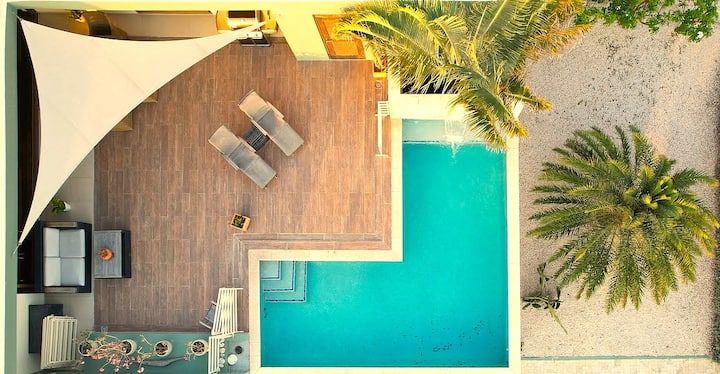 Salt Lake/ocean View Design Villa, Private Pool - 庫拉索