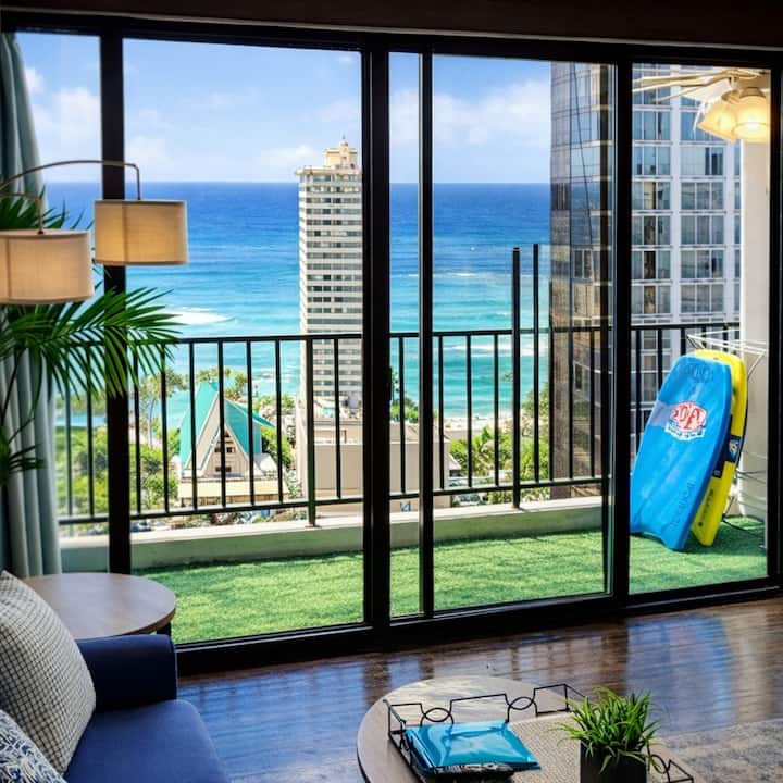 Free Parking $50｜high Floor Ocean View｜2min Beach｜ - Honolulu