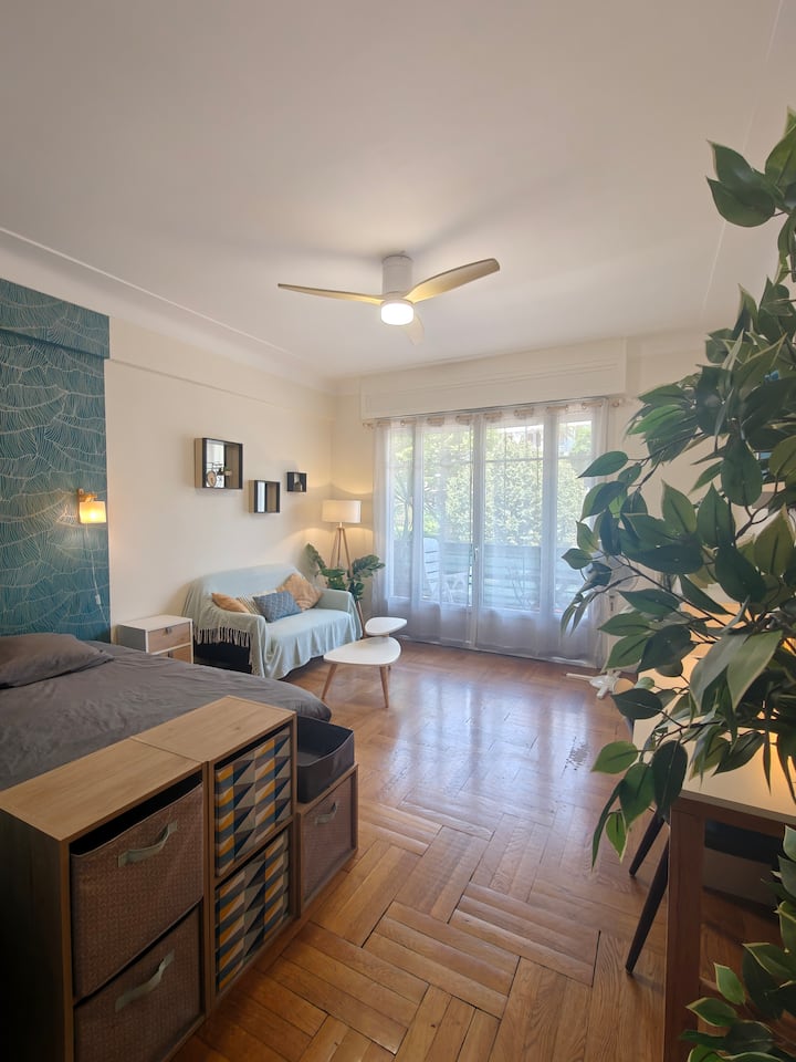 Grand Studio Cosy Neuf, Centre Ville Balcon Dégagé - Nice