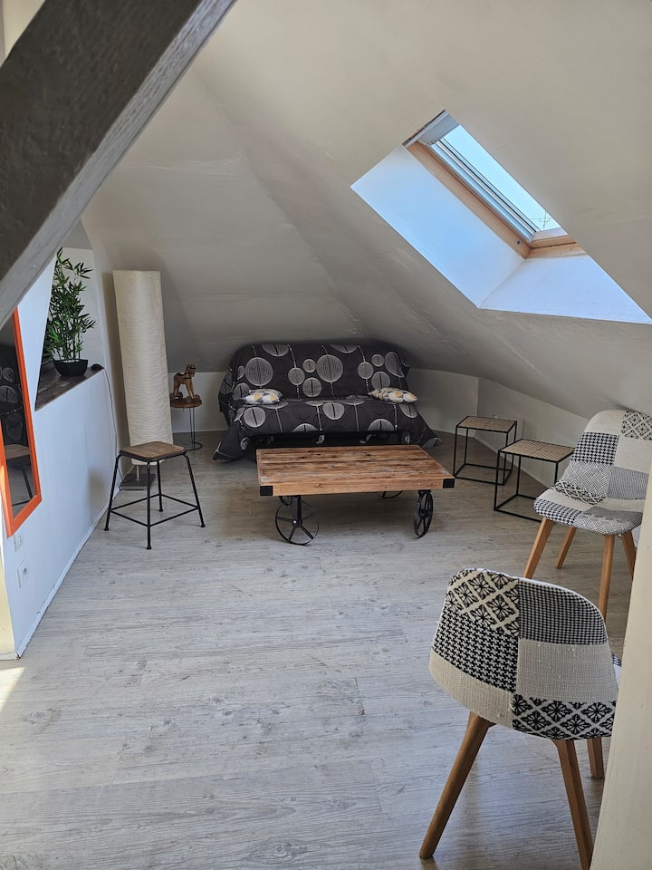 Studio Dans Comble Aménagé 24/24 +Wi-fi +Centrum - Calais