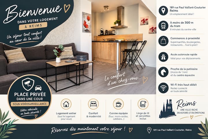 Cozy 35m2 House With Parking - Reims