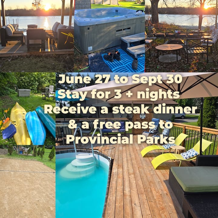Riverfront Receive 2 Apartments, Hot Tub, Pool Bbq - Napanee