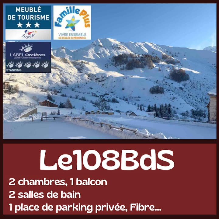 Le108bds (2 Chambres, 2 Sdb, Fibre) - Orcières Merlette