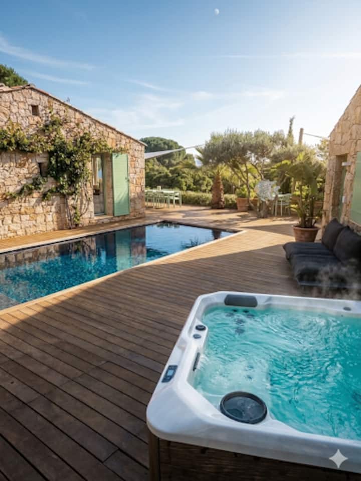 Stone Cottage Spa Pool Private Access To The Beach - Corsica