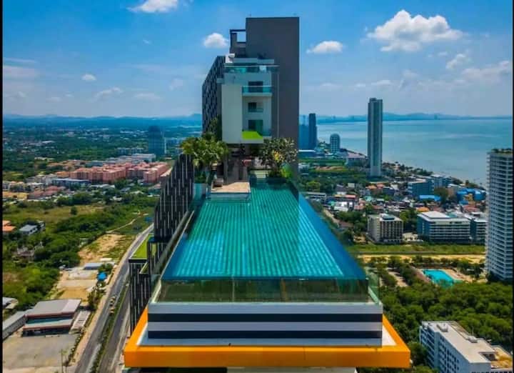 Condo Riviera Seaview Infinity Pool Free-wifi - Jomtien