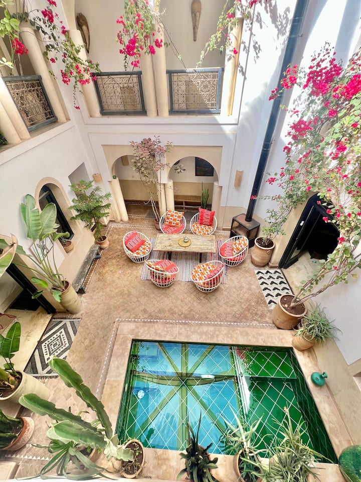 Riad Havre De Paix – Piscine, Terrasse, Pétanque - 마라케시