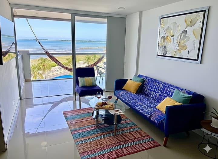 Caribbean View Apt, Rooftop Pool & Near Old Town - Cartagena