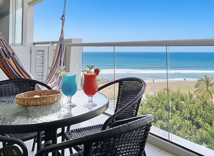 Ocean View Apt • Ac • Rooftop Pool • Near Centro - Cartagena de Indias