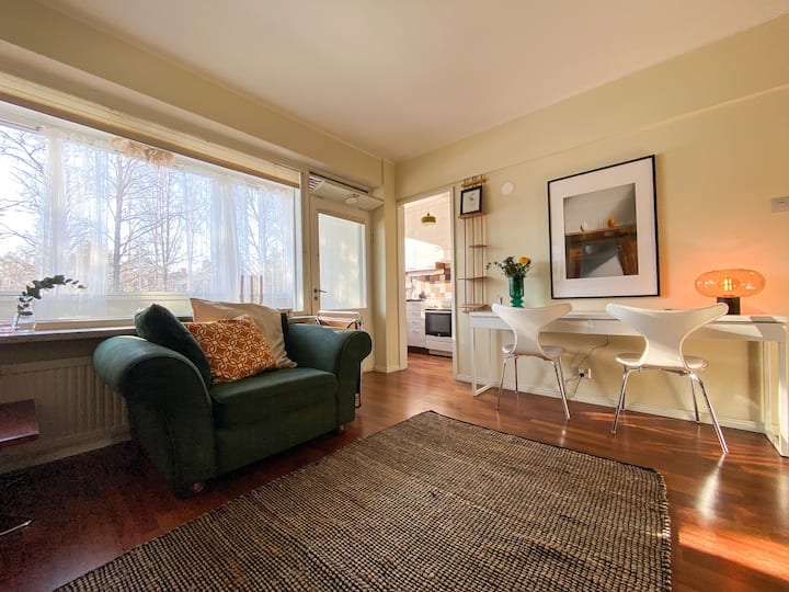 Cozy Green Studio: Wifi, A/c, Next To Train & Tram - Helsinki