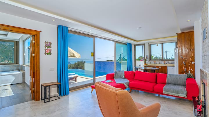 Secluded Seaview Honeymoon Escape - Kalkan