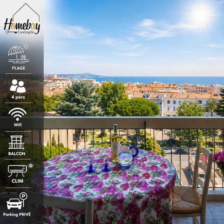 Terrasse Vue Mer Parking Privé 2 Min Plage - Vallauris