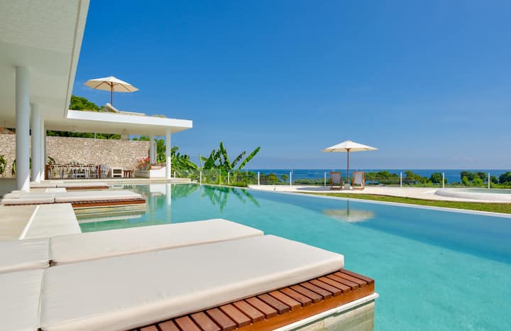 Boho Style Villa With Bali Sea & Rice Field View - Indonesia