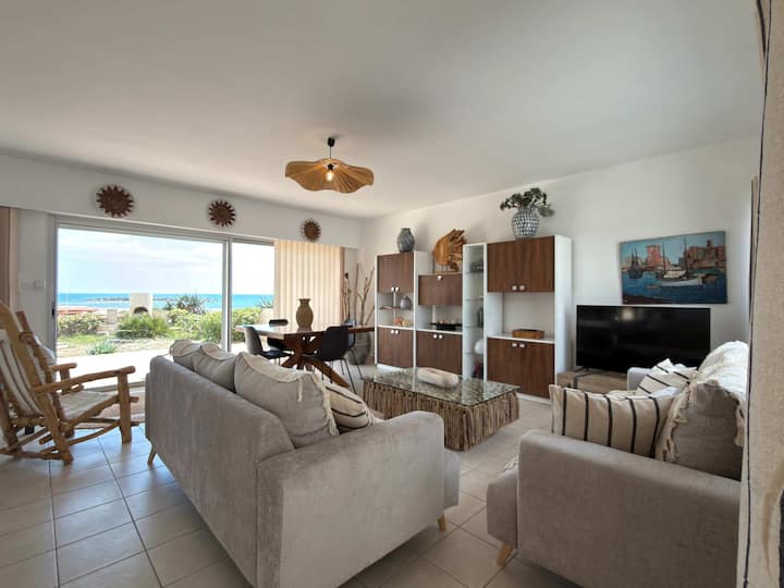 La Plage Villa Pieds Dans L’eau, Vue Mer Et Jardin - Valras-Plage